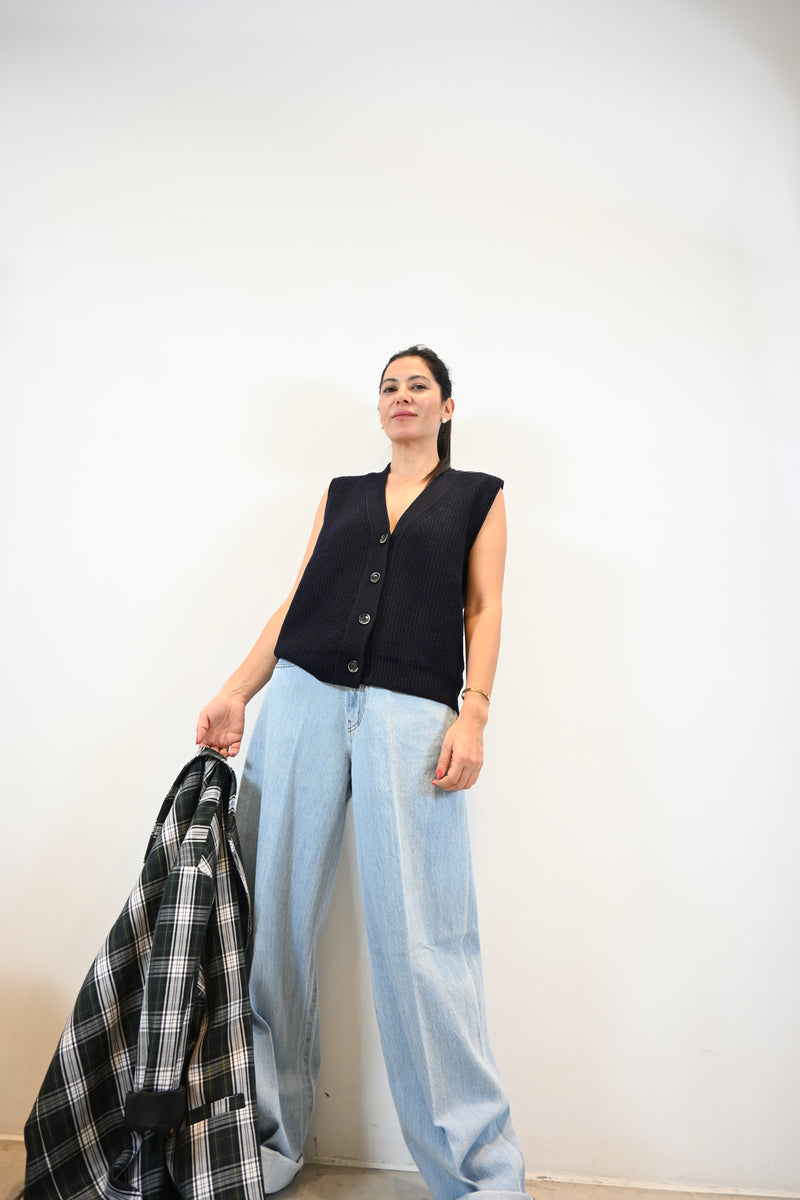 Nine in the Morning gilet Riley donkerblauw – Smits Studio