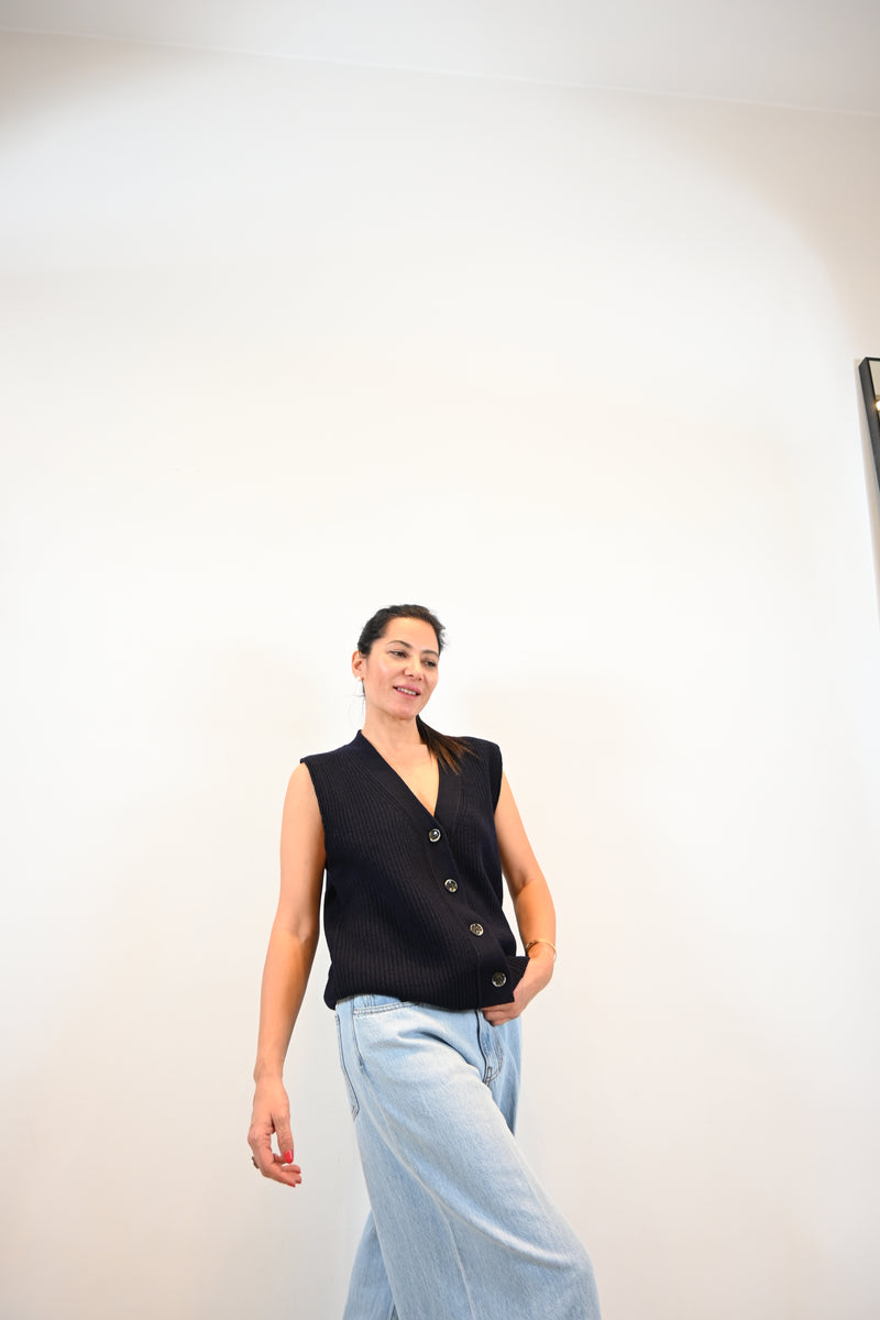 Nine in the Morning gilet Riley donkerblauw – Smits Studio